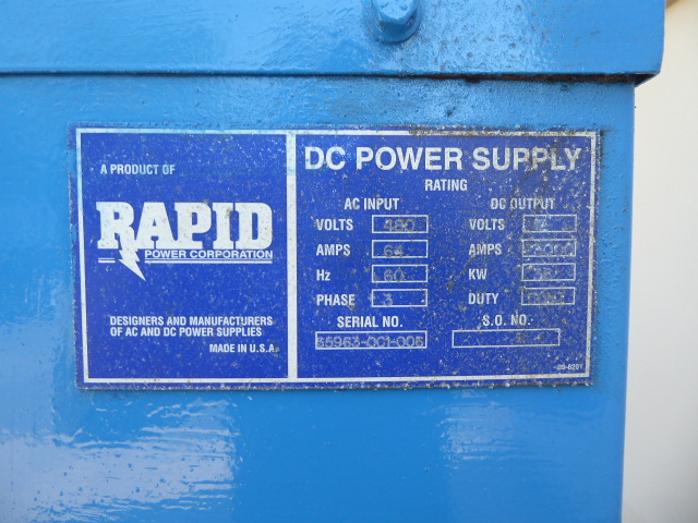 Used Rectifier - Rapid 3000 Amp 12 Volt Rectifier R2762-Rectifiers ...