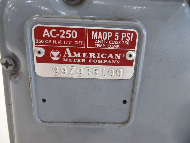 American Meter Company Model AC250 Gas Meter M3889 - Lanco Corporation ...